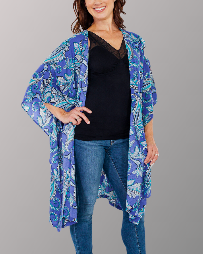Kimono Robe with Side Ties | Women's Clothing | Rhonda Shear